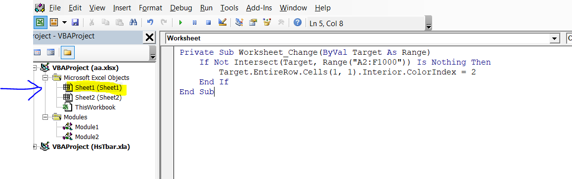 Creating a small project in VBA Excel | Shubu