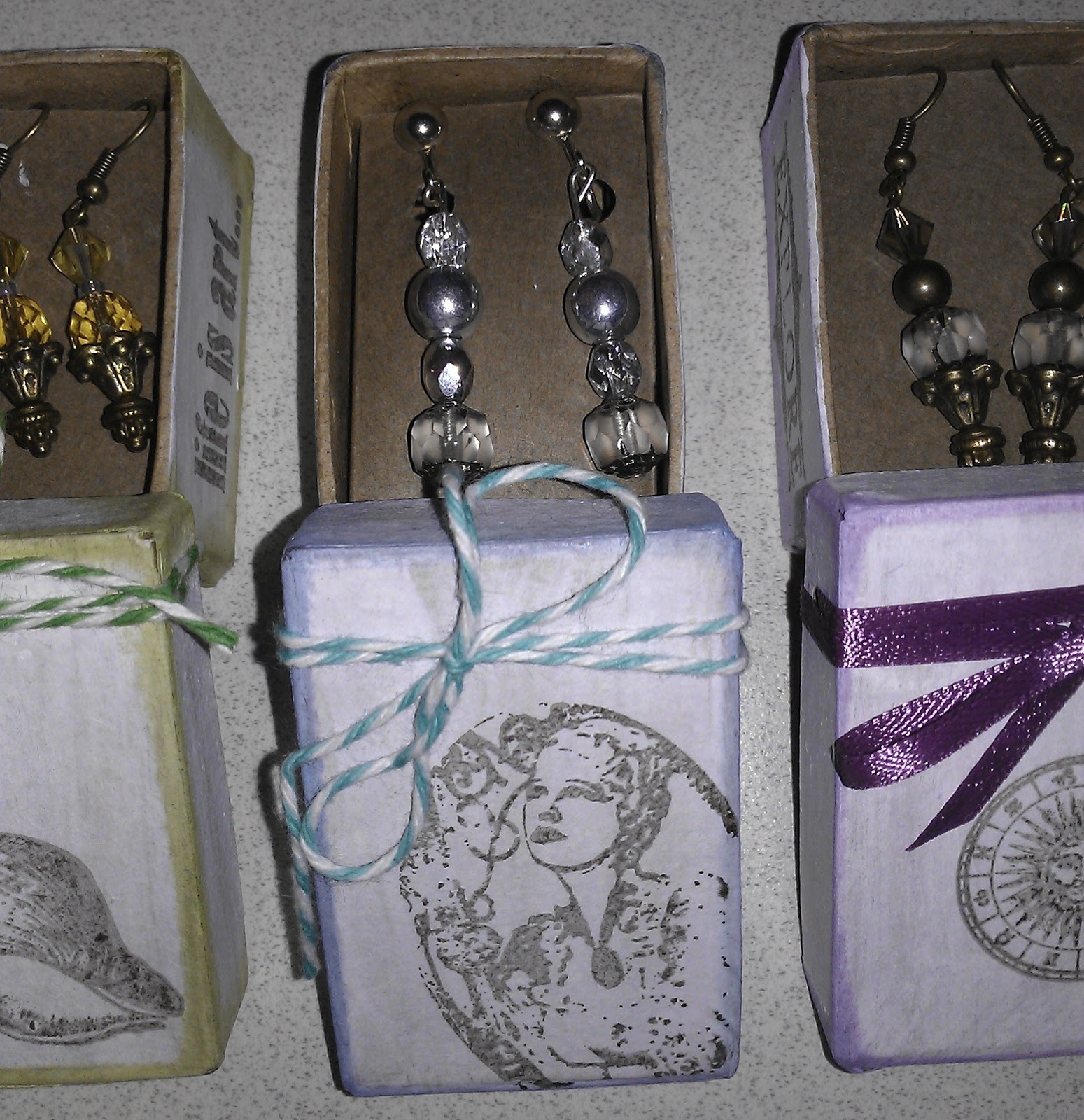 Not a Moment to Spare: Paper mache boxes and handmade earrings