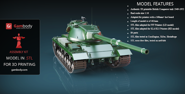 GB12 Conqueror Tank Model for 3D Printer, 3D Files | Nixon's 3D Models