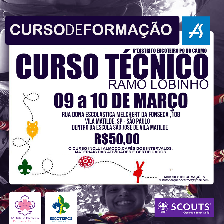 CURSO TÉCNICO RAMO LOBINHO ~ 6º Distrito Escoteiro Parque do Carmo - SP
