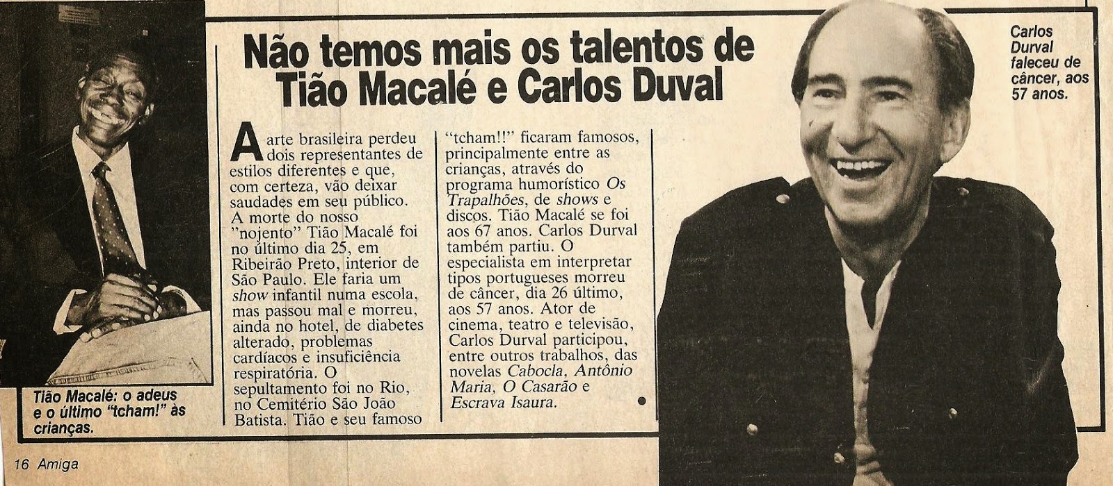 revista amiga & novelas: TIÃO MACALÉ E CARLOS DUVAL