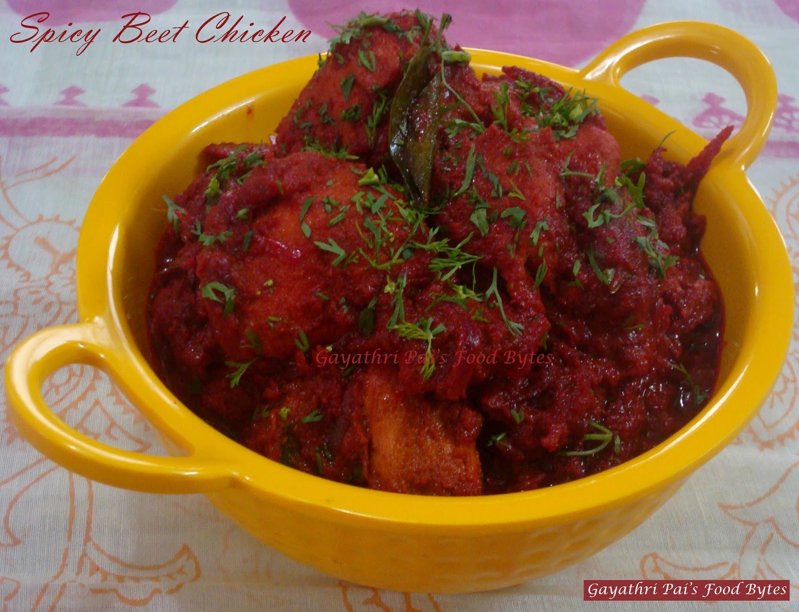 Gayathri Pai's Food Bytes: Spicy Beet Chicken Curry.