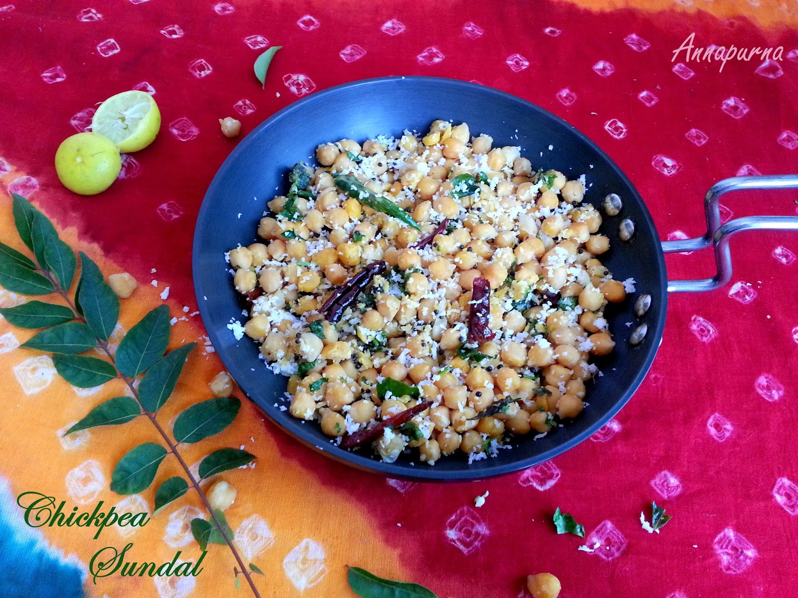 Annapurna: Chickpea Sundal / Chana Sundal - Navratri Recipe