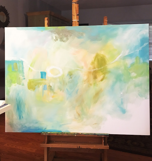 .: Large Abstract Painting In Progress This Week