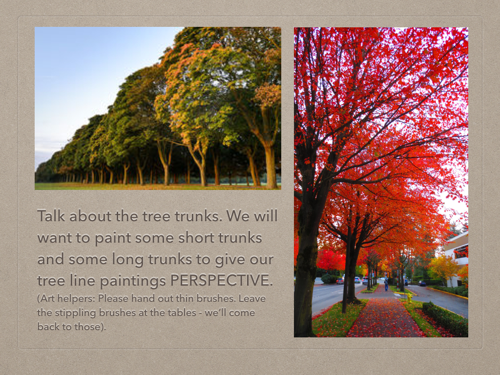 Art-A-Baloo Crew: Fall Tree Lines: A Lesson in Perspective