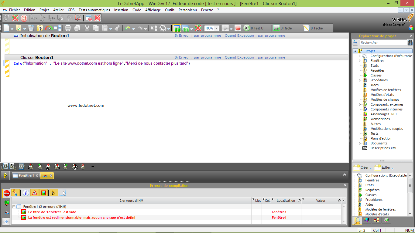 Windev 17 Tutorial : Utiliser les messages box