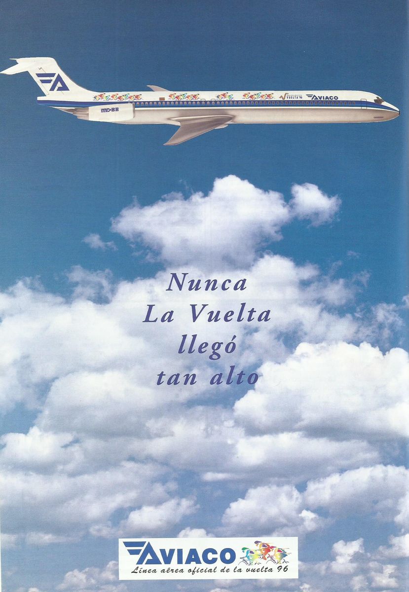 Airline memorabilia: Aviaco, "nunca la Vuelta llegó tan alto" (1996)
