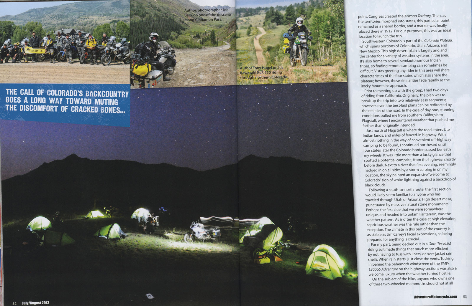 JonBeckMoto: Colorado Backcountry Discovery Route film in ADV Moto Magazine
