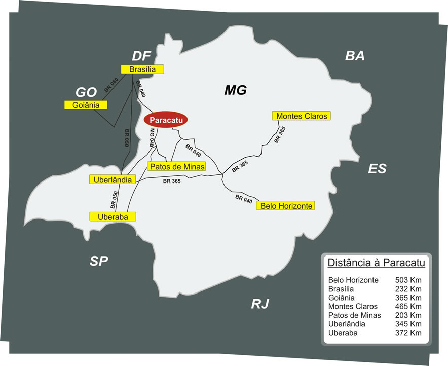 Paracatu: Acesso e transportes