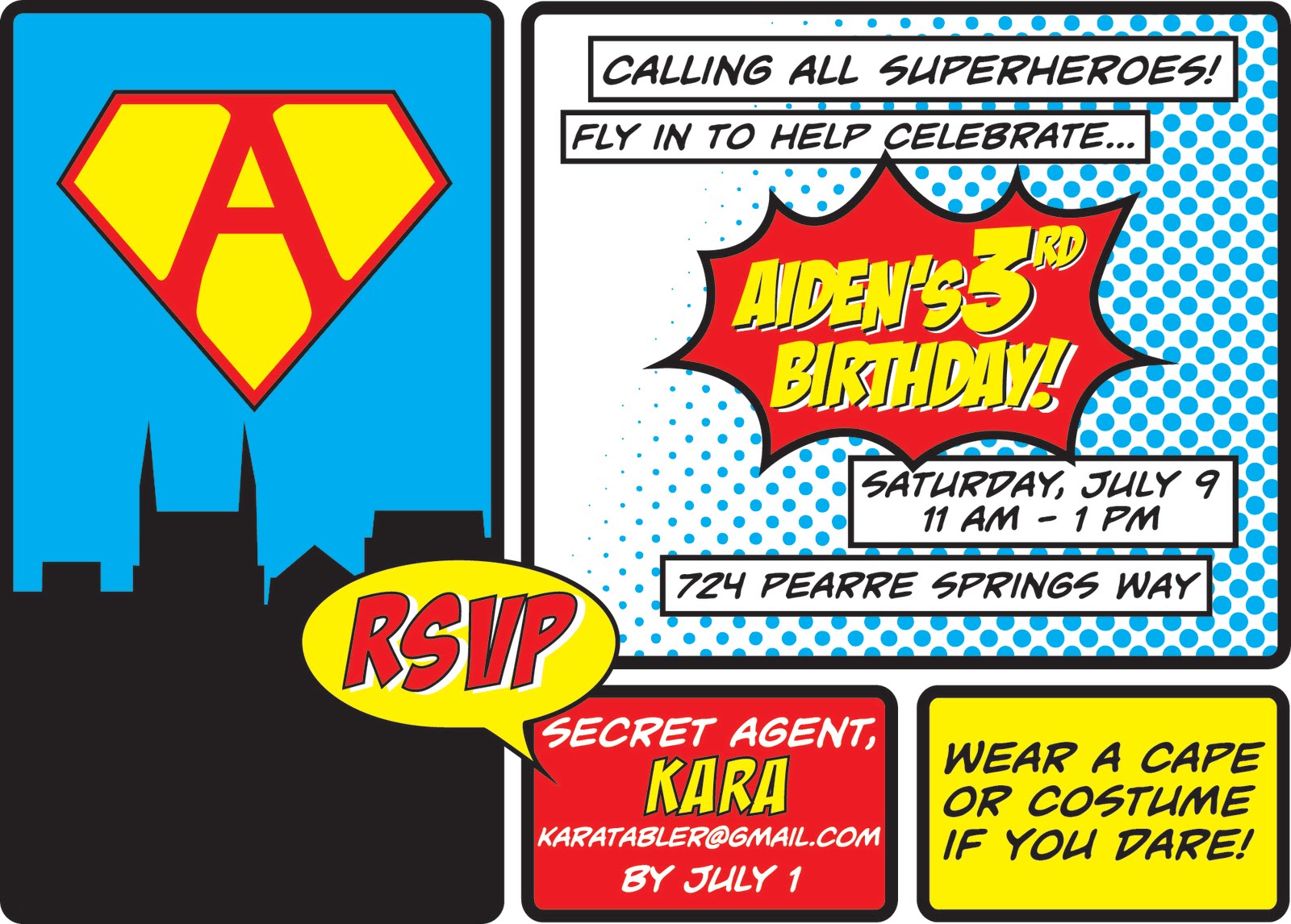 karaspeak: Superhero Party: Super Aiden is Three!