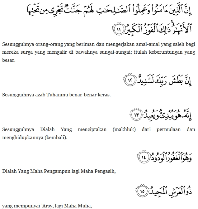 Surah Al-Buruj dan Terjemahan | Lorong Terakhir