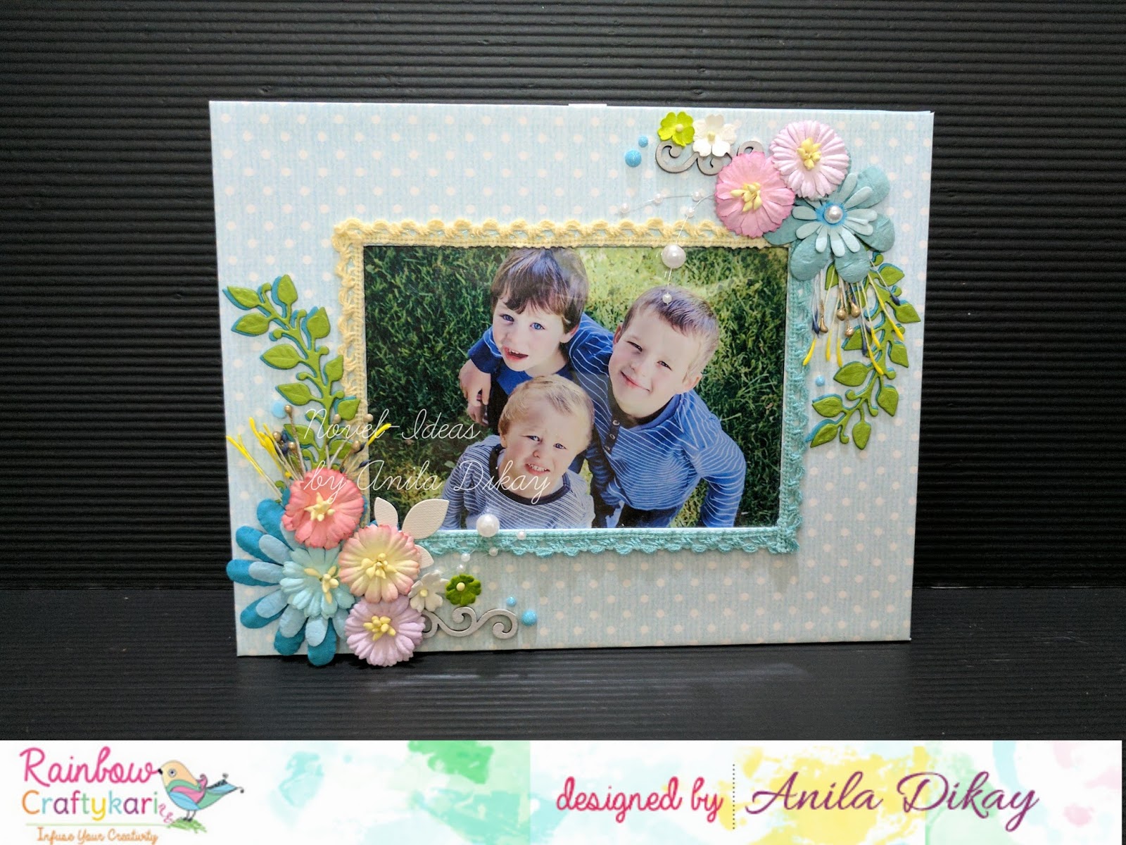 Welcome to Rainbow Craftykari Blog: Photo frame Tutorial by DT Anila