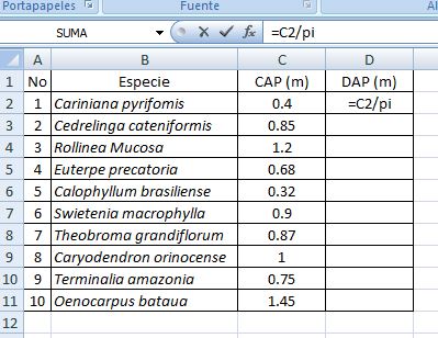 John Escobar Dorado: Calculo del DAP mediante formulas de Excel (Grado ...