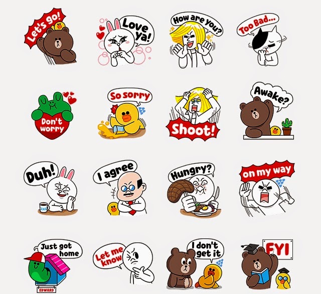 LINE Stickers Community: Free line stickers -LINE Characters: Fun phrases