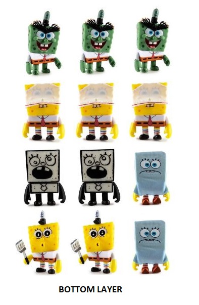 Kidrobot x Nickelodeon Many Faces of Spongebob CASE LAYOUT