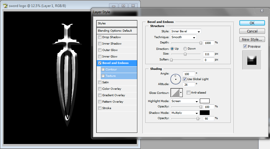 Photoshop Effect Tutorial: Photoshop Sword Logo Tutorial