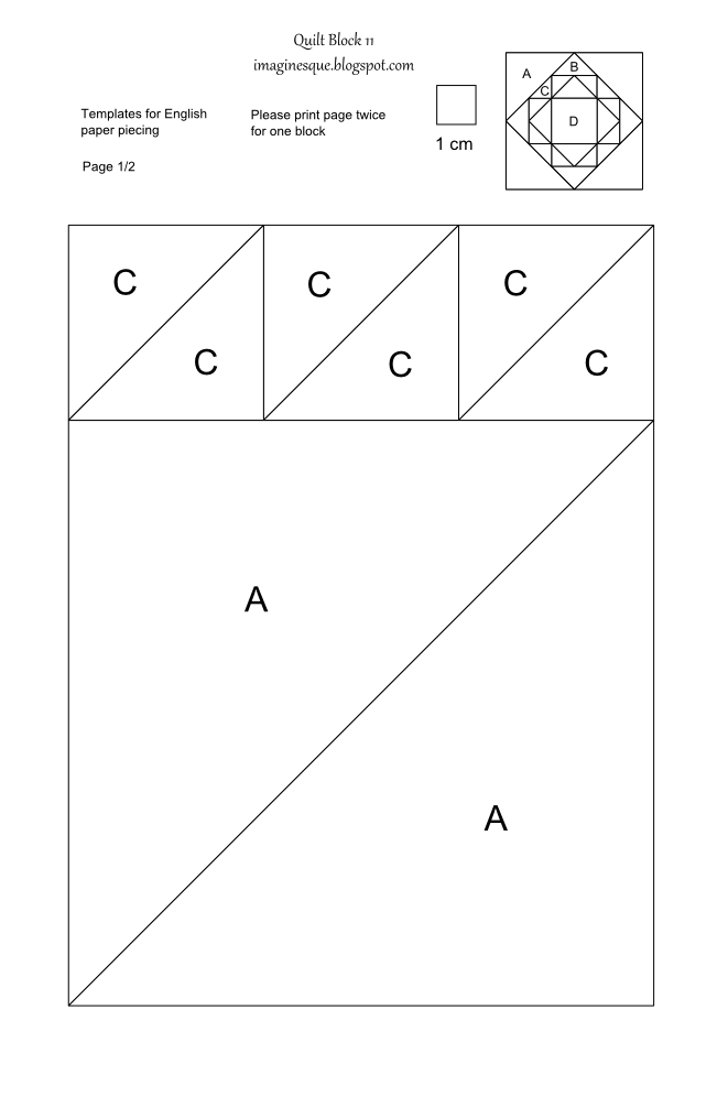 Imaginesque: Quilt Block 11: Pattern and Template
