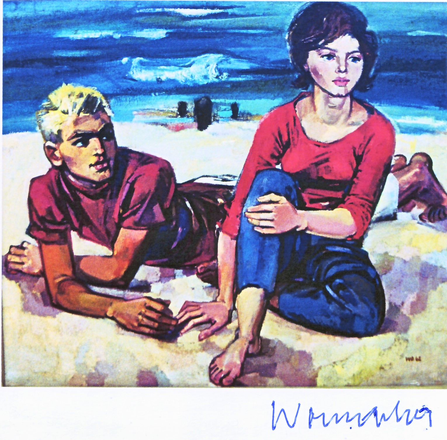 DDR-Kabinett-Bochum: Am Strand - Auf ein Bild von Walter Womacka