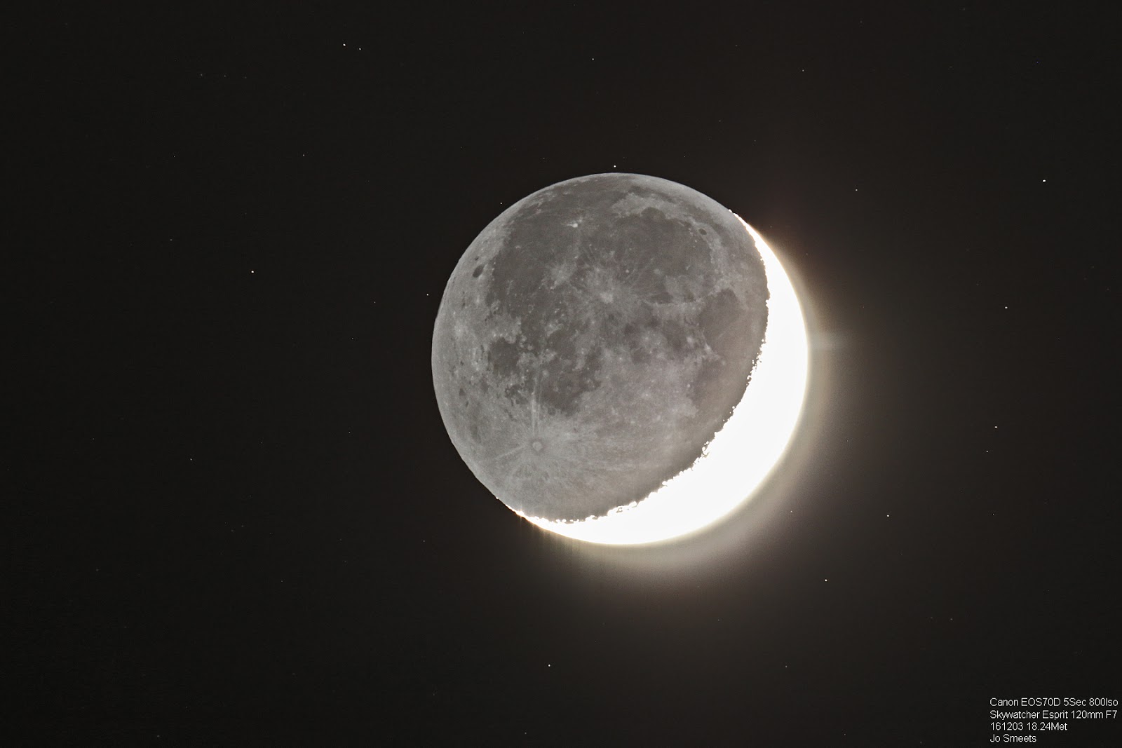 esplaobs: EARTHSHINE Taken by Smeets on December 3, 2016 @ Itteren ...