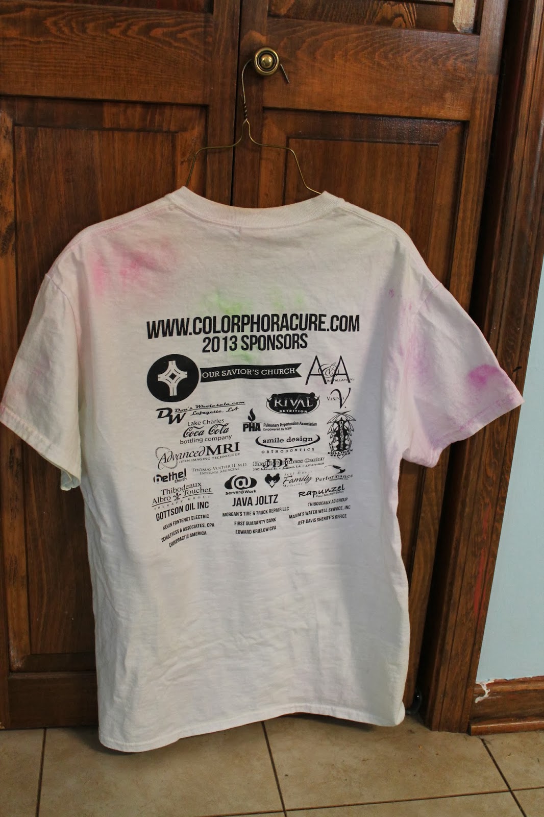 laces and ladles: how i tried to preserve my color run shirt