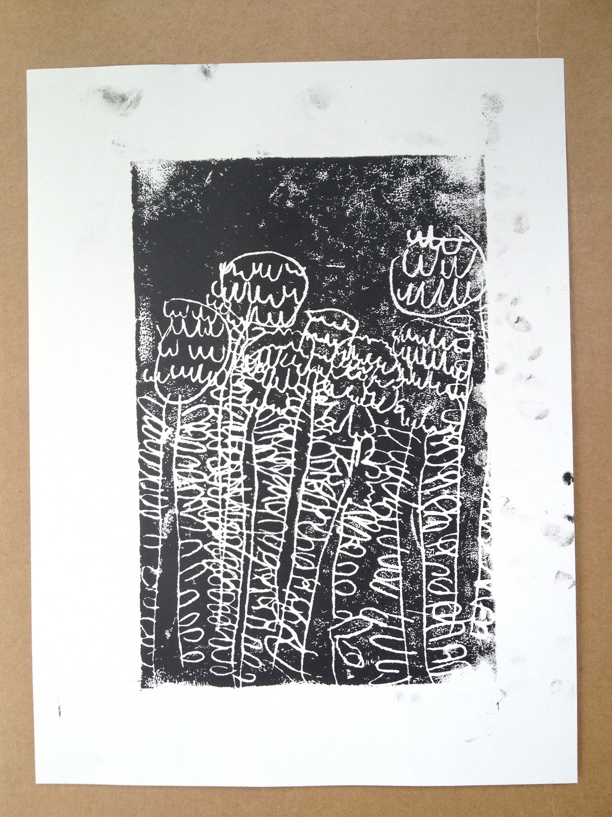 Voilà Art Room: Relief Prints of Flowers
