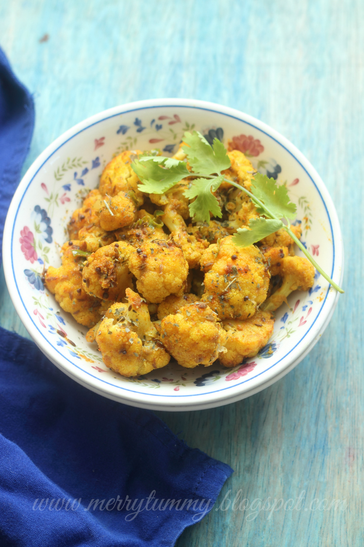 Merry Tummy: Achari Gobi: Cauliflower With Pickle Spices: Side Dish