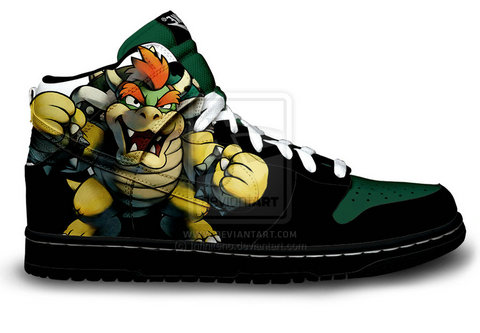 Nike SB Dunk Cartoon Shoes : Nike Sneakers Bowser SB Dunk High Custom ...