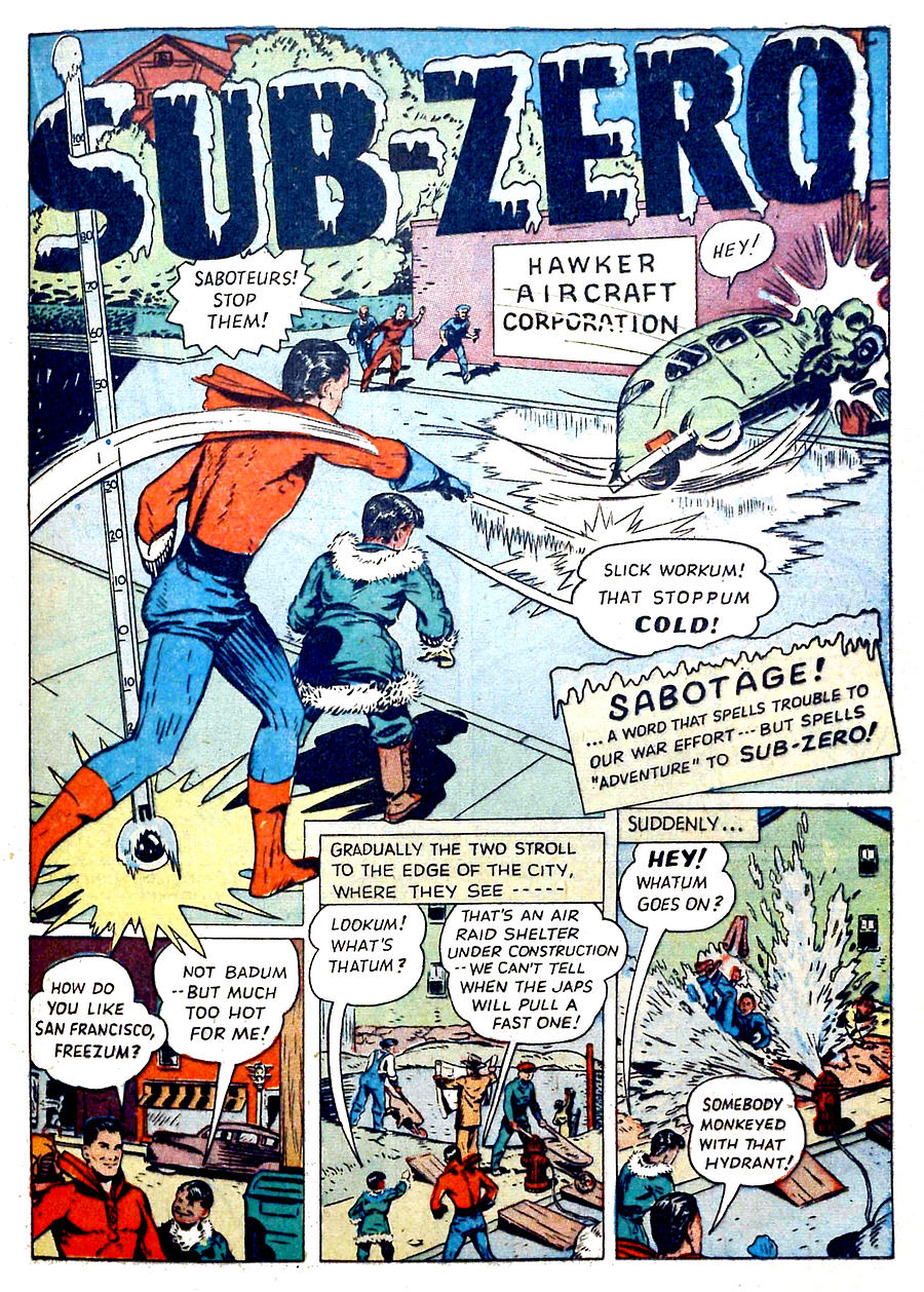 Pappy's Golden Age Comics Blogzine: Number 2320: Sub-Zero, the frigid ...