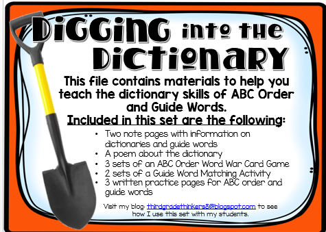 Live and Learn: A Wall of Words: Dictionary Guide Words and ABC Order