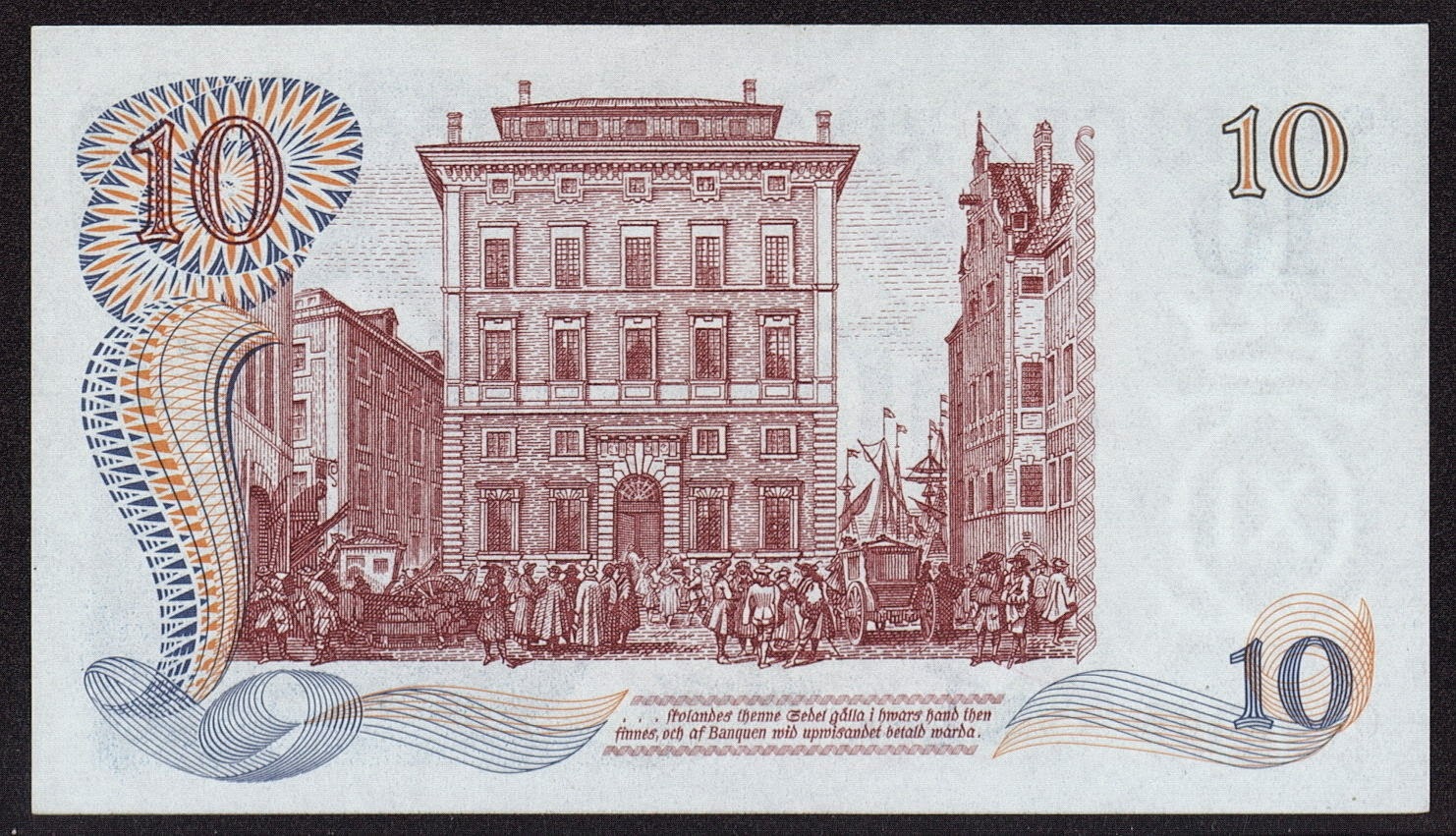 Sweden 10 Swedish Krona banknote 1968 300th Anniversary of Sveriges ...