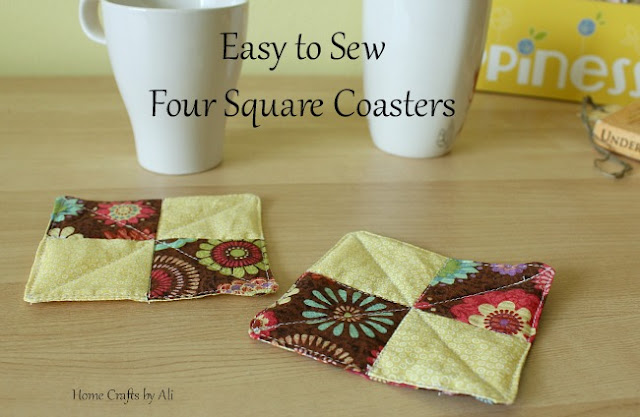 Easy to Sew Four Square Coasters - Home Crafts by Ali