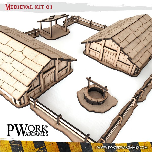 Wargame News And Terrain Pwork New Mdf Fantasy Scenery Medieval Kit 01 Hamlet