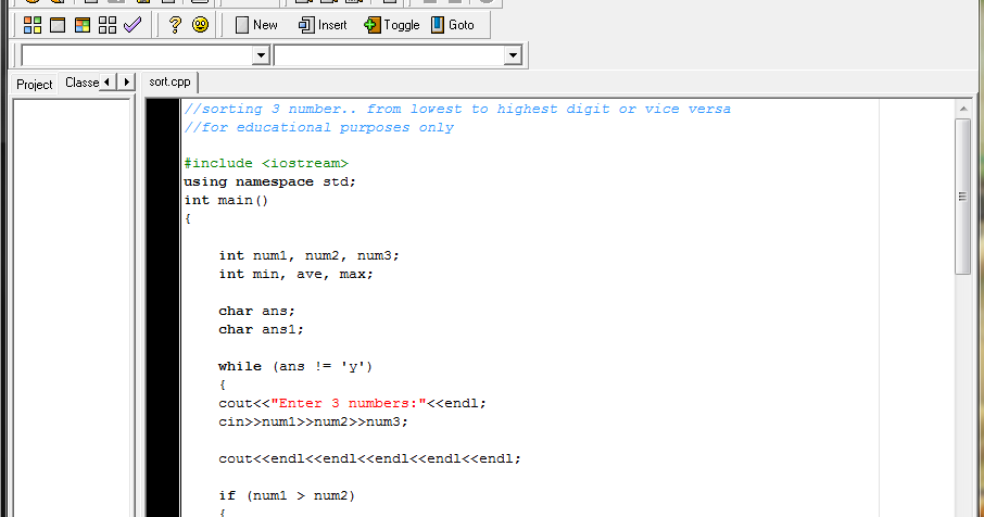 C++ Sorting 3 numbers : let ur mind speak