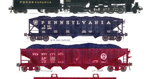 Andy Fletcher Blog-: A Pennsylvania Railroad Freight Train Heads ...