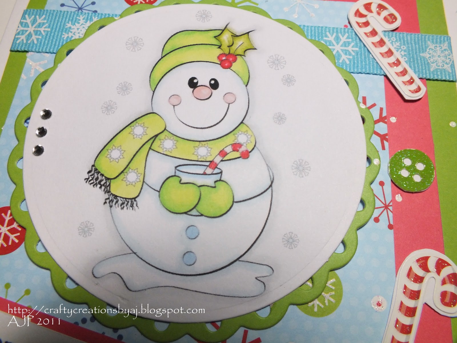 Crafty Creations by A.J.: Craft Your Days Away DT card #35 Snowmen