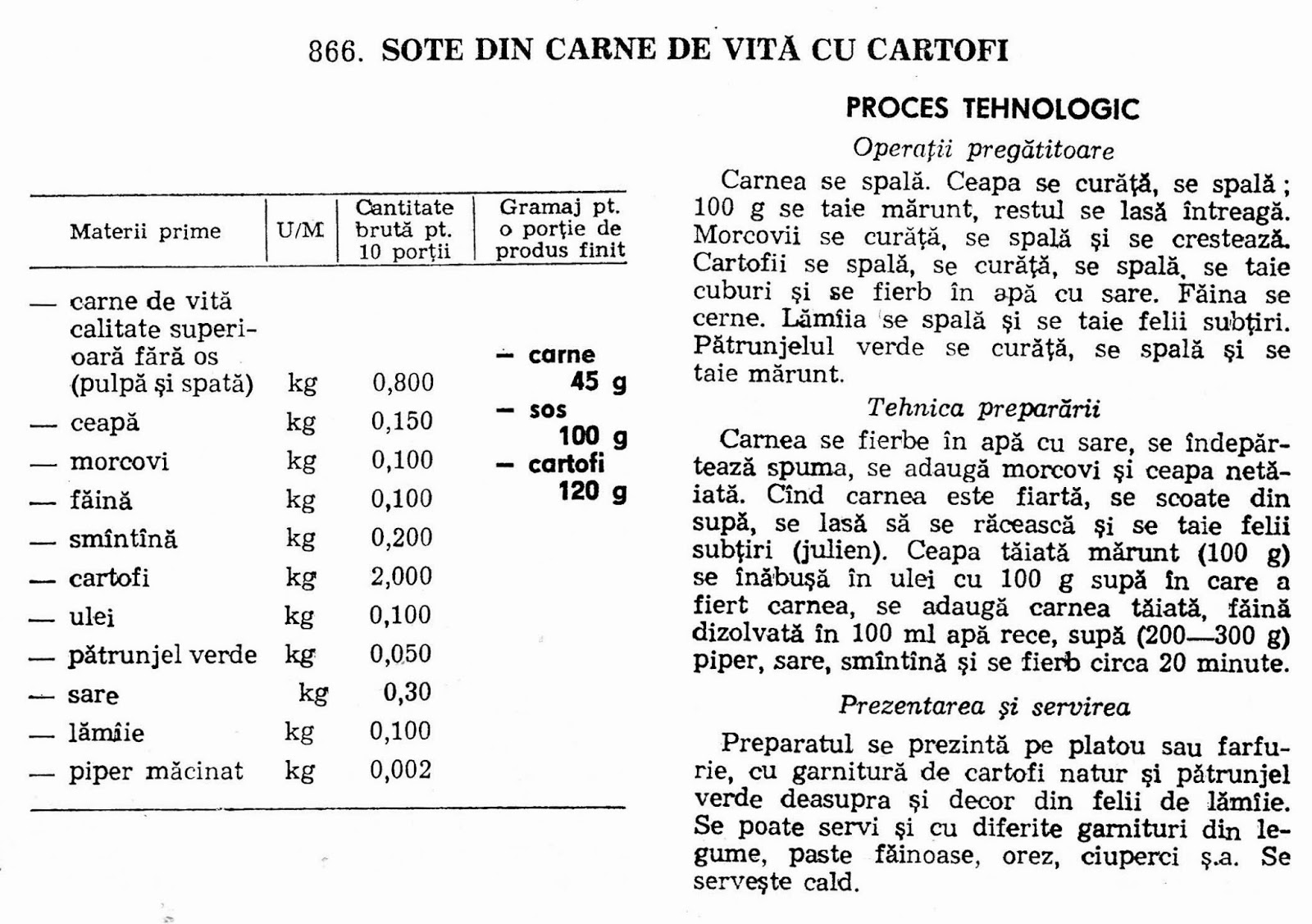 Retetare pentru restaurante: Sote din carne de vită cu cartofi