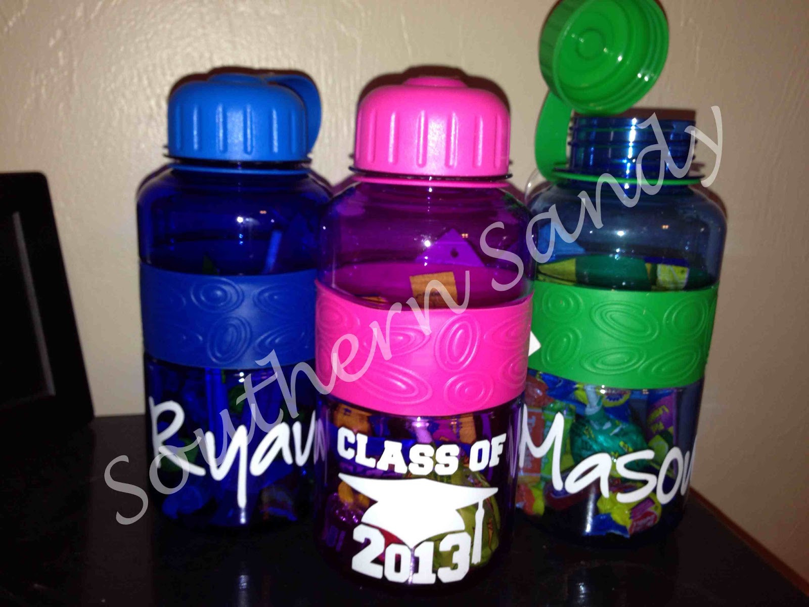 Southern Sandy: Graduation Water Bottles: New Take on an Old Favorite