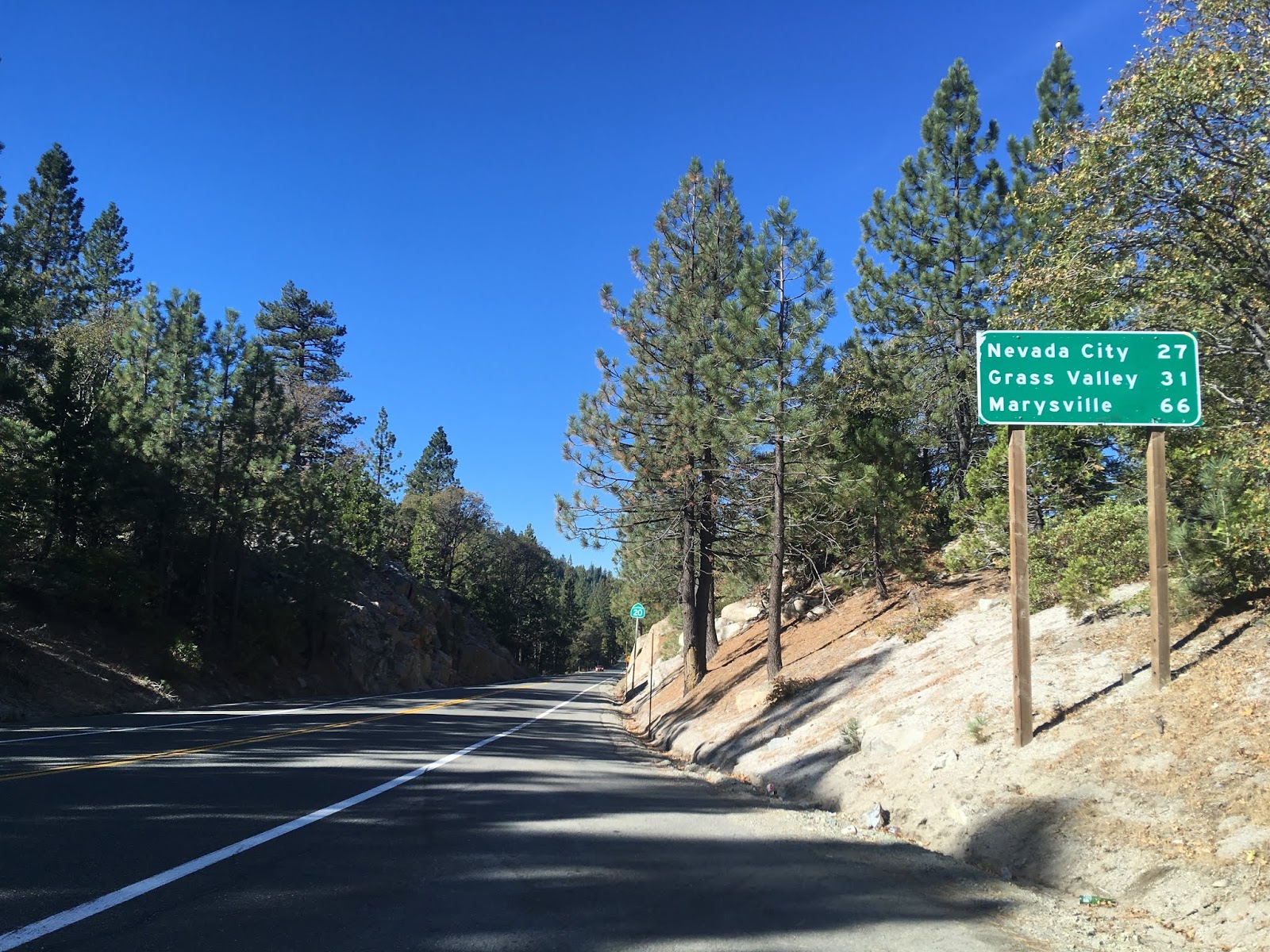 California State Route 20; from I-80 in Emigrant Gap west to CA 174