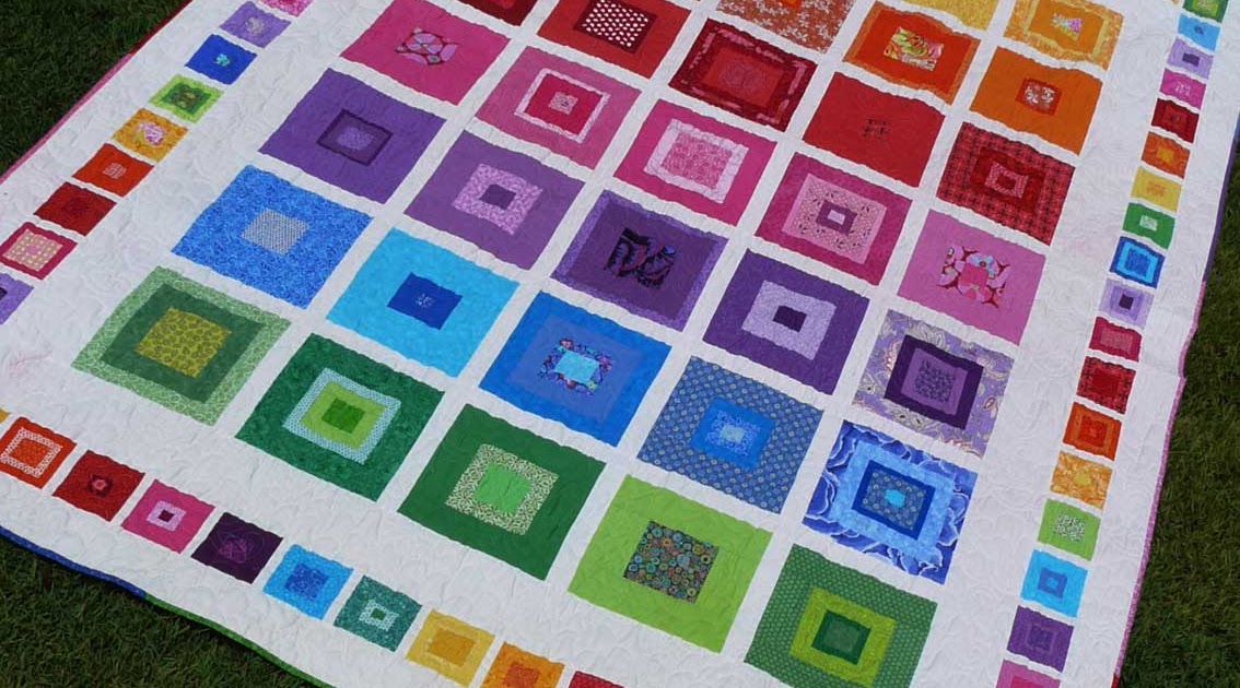 Patchy Work of Mini Grey: Rainbow Squares Photographed.