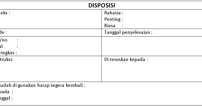 Bagaimana Cara Mengisi Lembar Disposisi - Contoh Surat Disposisi Surat ...