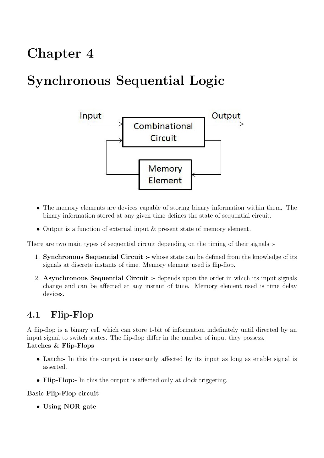 Digital Electronics: Synchronous Sequential Logic Digital Electronics: Synchronous Sequential Logic