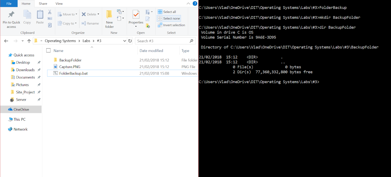 Operating Systems 1 Lab 3 – DOS Batch File Creation