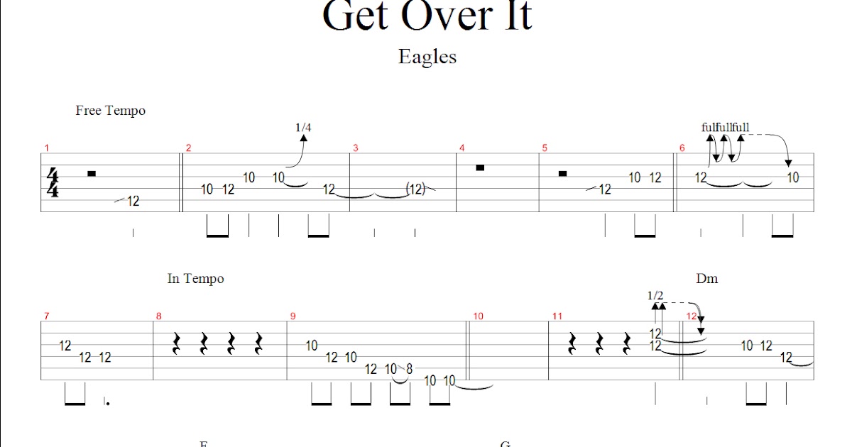 eagles - get over it (tab) score