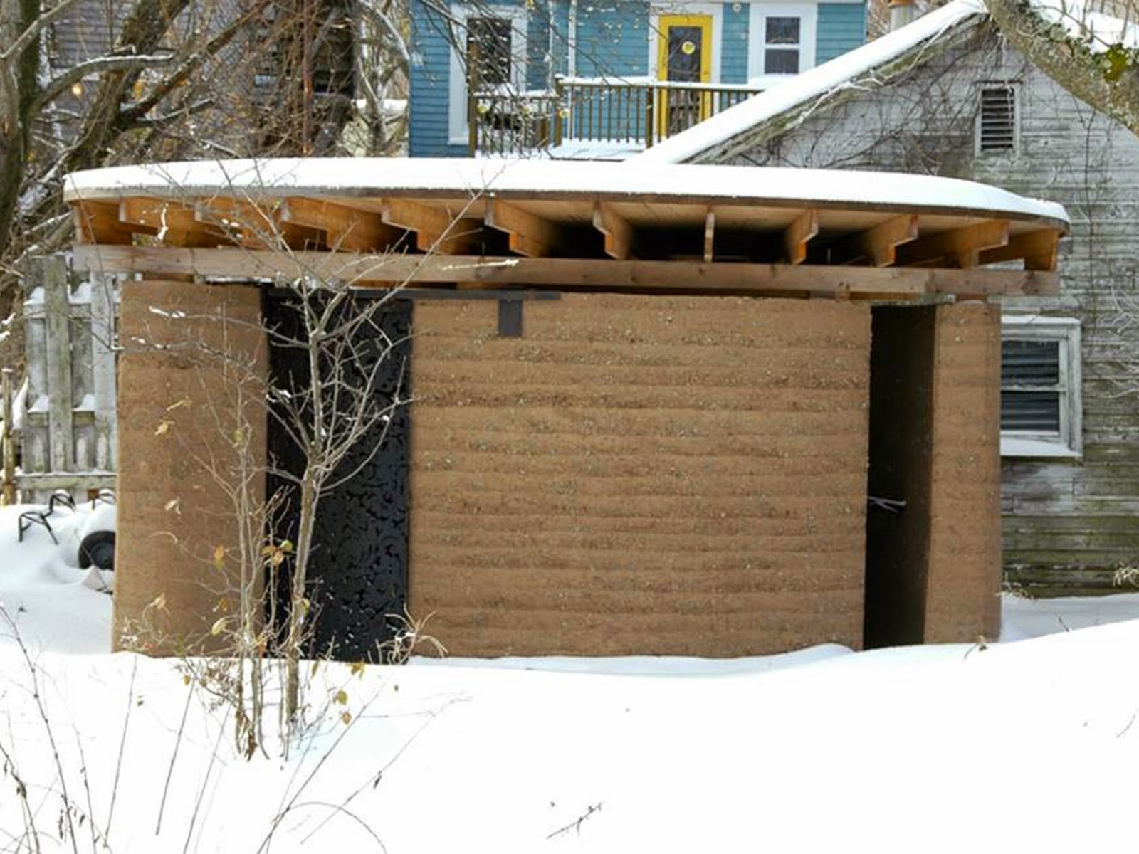 RAMMED EARTH GARDEN PAVILION ~ LIVING BUILDING WORKSHOP