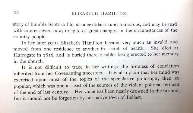 Isabella Tod on Elizabeth Hamilton, in the Ulster Journal of ...