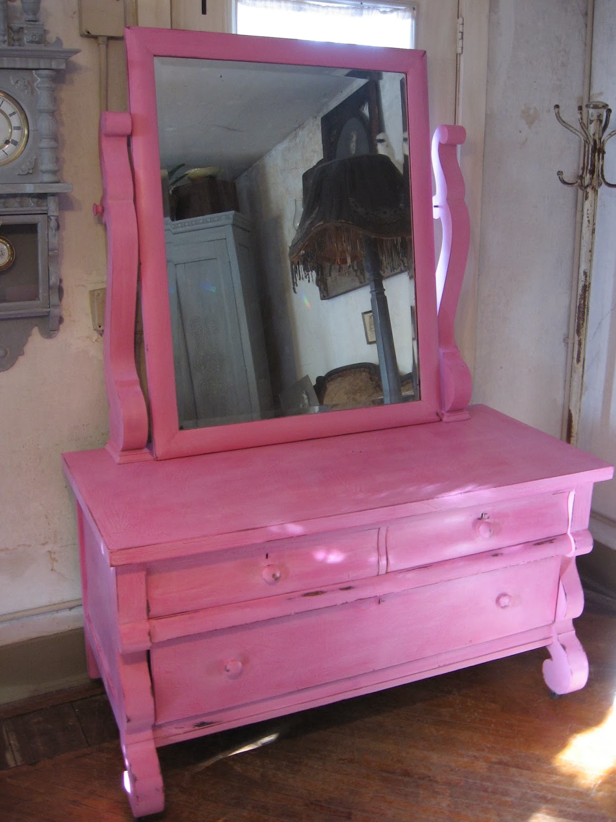 The Fabric of Sweet Repose: Pink into Spring...with faux chalk paint on ...