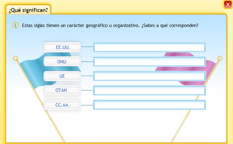 Actividad con siglas (interactivo)|MUCHO MÁS QUE PAPEL Y LÁPIZ