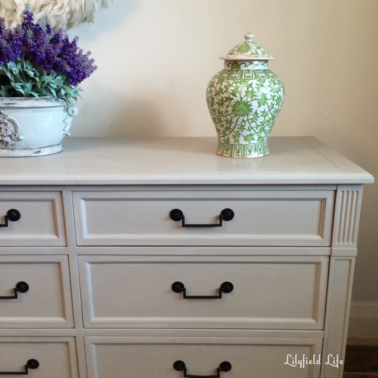 Lilyfield Life: Hand painted French drawers in pale taupe
