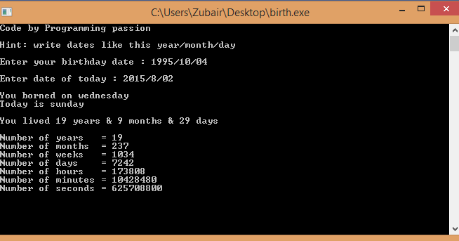 C++ Age Calculator How Old are You - Tech Spider