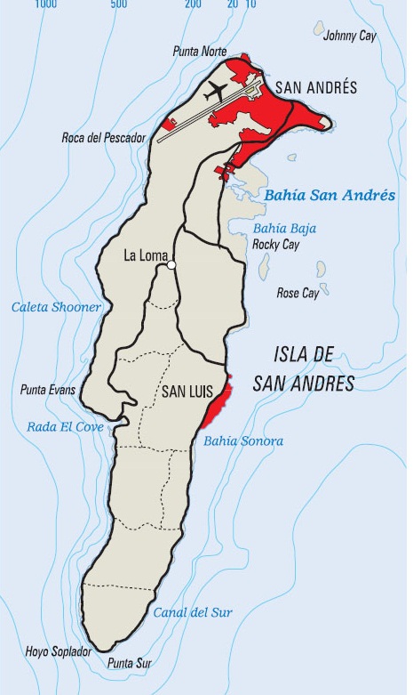 Viaja por Colombia: MAPA DEL ARCHIPIÉLAGO DE SAN ANDRES
